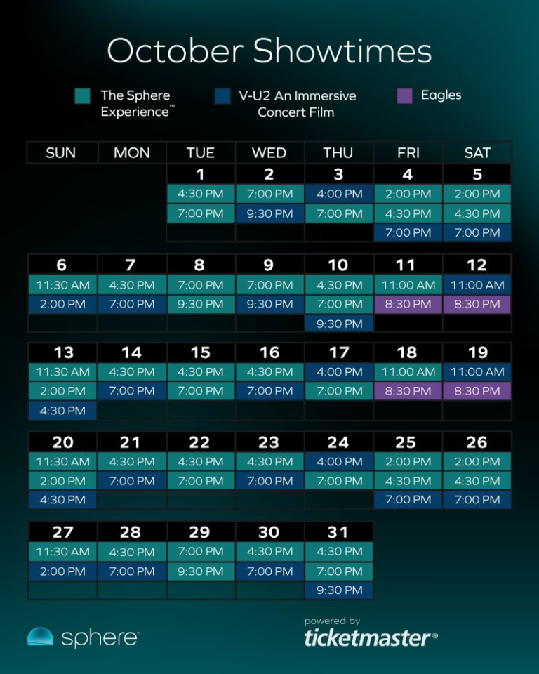 October 2024 Events at the Las Vegas Sphere: Several Must-See Experiences